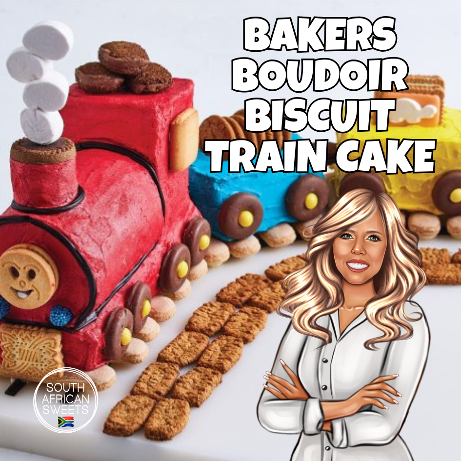 BAKERS Boudoir Biscuit Train Cake & Track – South African Sweets