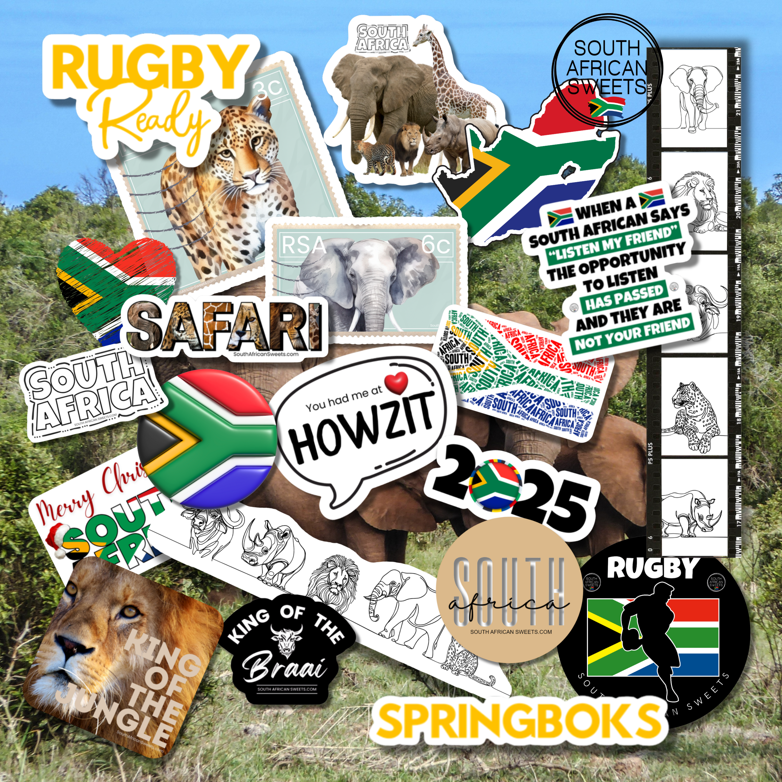 South African STICKERS (Cute Animal Stickers, Waterproof Vinyl Sticker ...